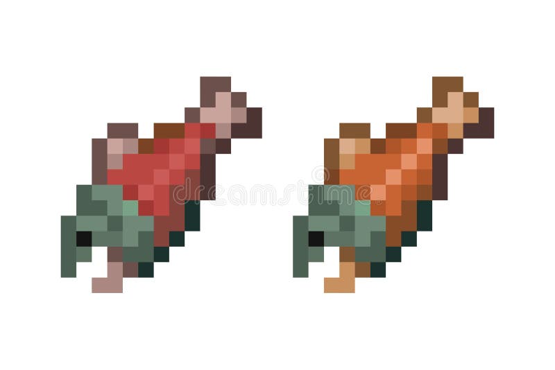 Minecraft Raw Fish Pixel Art