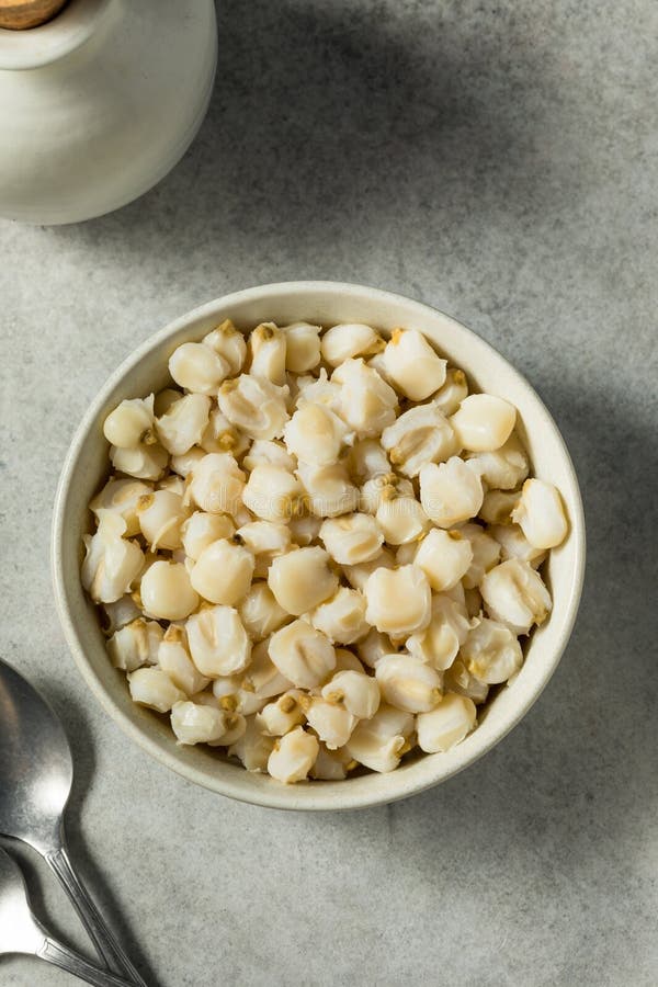 Raw Cooked White Mexican Hominy Corn Stock Photo - Image of dried ...