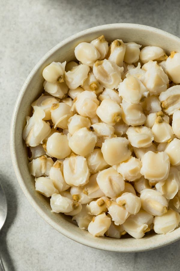 Raw Cooked White Mexican Hominy Corn Stock Image - Image of uncooked ...