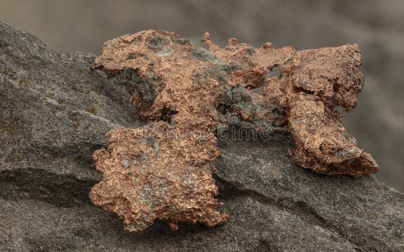 Raw Copper Ore Resting on a Rock Stock Photo - Image of rock, resting ...