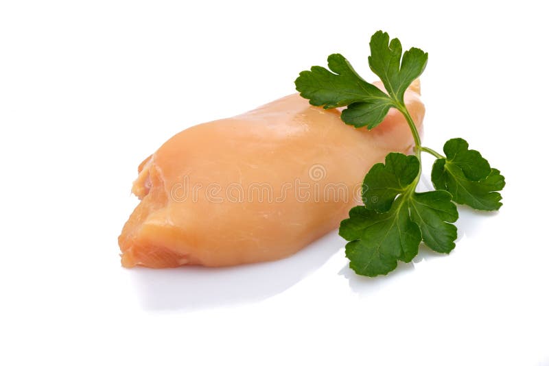Raw Corn Chicken Breast Meat with Green Parsley Stock Photo - Image of ...