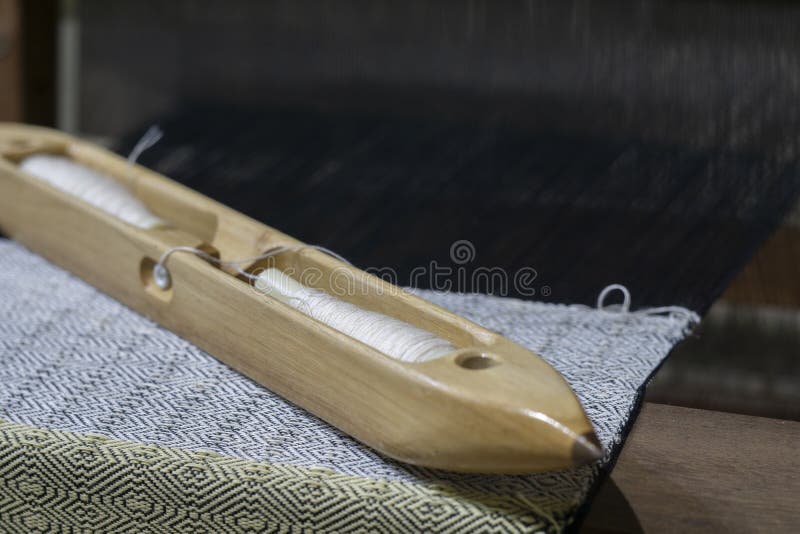 Raw Cotton Thread and Cotton Fabric Machine Stock Image - Image of ...