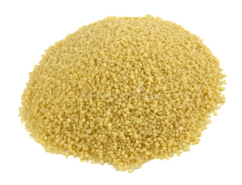Raw Couscous Closeup Isolated White Stock Image - Image of semolina ...