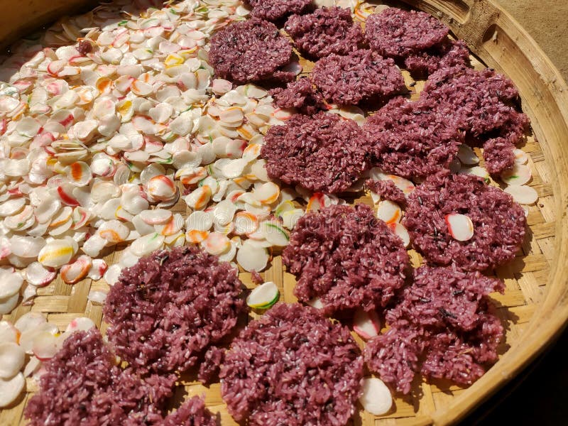 Raw Crackers Drying in the Sun in Front of the House Stock Photo ...