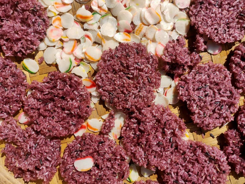 Raw Crackers Drying in the Sun in Front of the House Stock Image ...