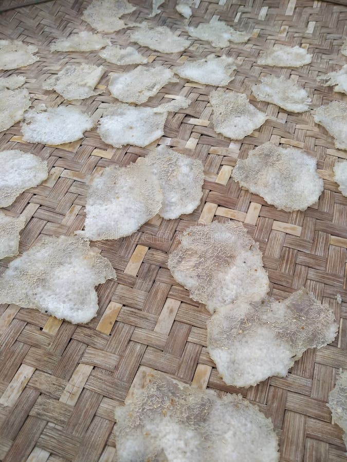 Raw Crackers that are in the Process of Drying Under the Sun Stock ...