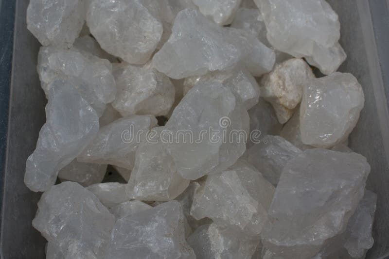Raw Crystal Quartz Gem Stone As Natural Mineral Rock Specimen Stock ...