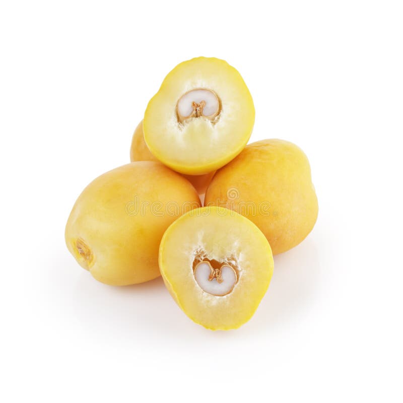 Raw Dates Isolated on White Background Stock Image - Image of fresh ...