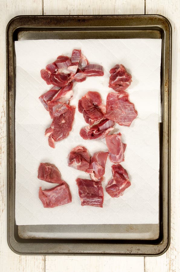 Raw Deer Meat on Kitchen Paper Stock Photo - Image of deer, metal: 71802716