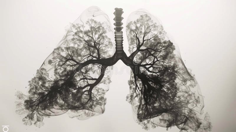 A Raw Depiction of Bronchi Resembling Tree Branches with Intricate ...