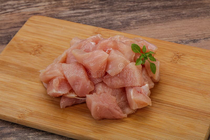 Raw Diced Chicken for Cooking Stock Photo - Image of boneless, breast ...