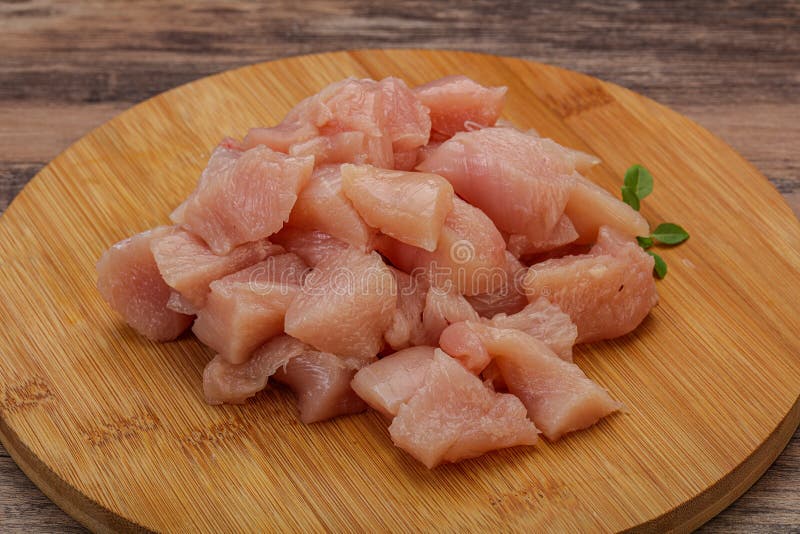 Raw Diced Chicken for Cooking Stock Photo - Image of diced, chicken ...