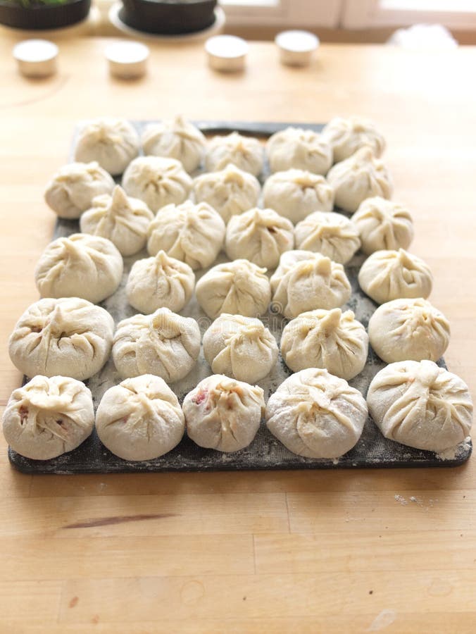 Raw dim sum on a tray stock photo. Image of food, healthy - 258558930