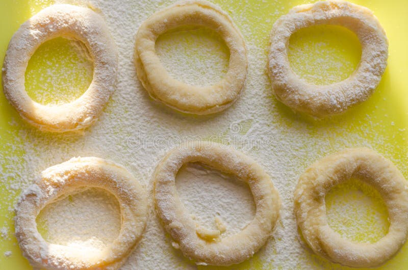 Raw donut dough stock photo. Image of donuts, bread - 155901934