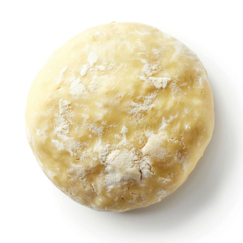 Raw Dough Ball with Flour on White Background. Generative Ai Stock ...
