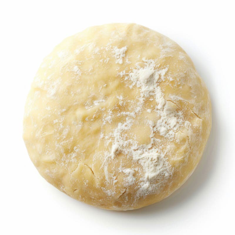 Raw Dough Ball with Flour on White Background. Generative Ai Stock ...