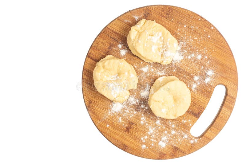 Raw Dough for Donuts on the Kitchen Wooden Board. Stock Photo - Image ...
