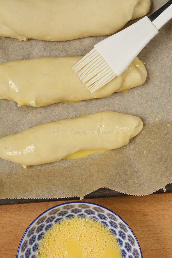 Raw dough rolls stock image. Image of bowl, foreground - 366881027