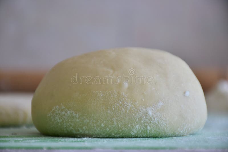 Raw dough on the table. stock image. Image of bake, italian - 164355873