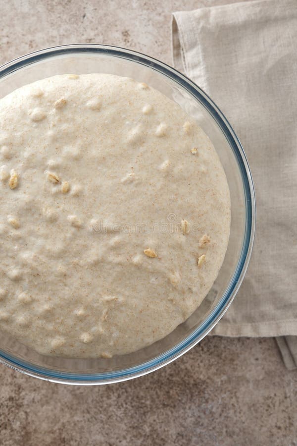 Raw Dough for Whole Wheat Rye Bread in a Bowl. Stock Photo - Image of ...