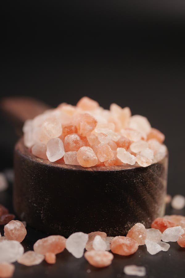 Raw Dried Pink Himalayan Salt in a Spoon Stock Image - Image of ...