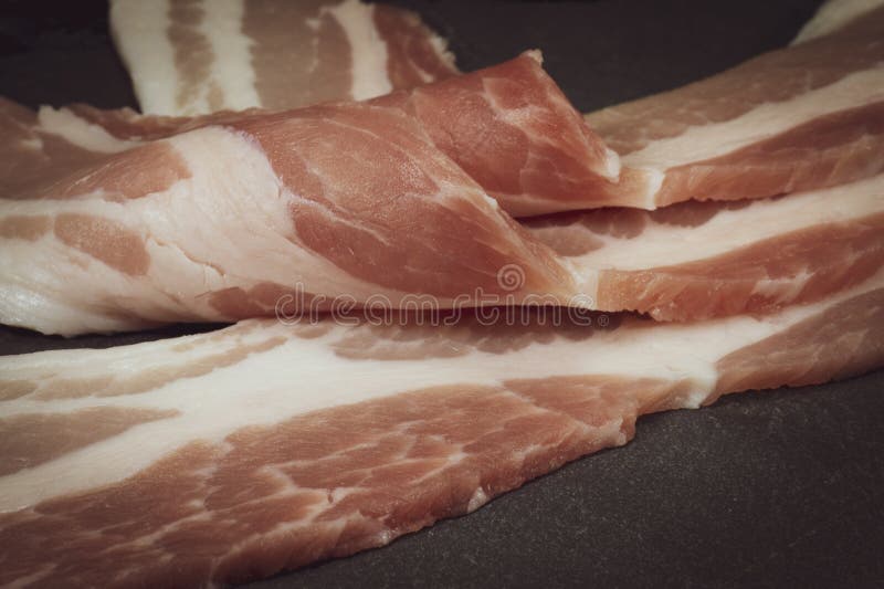 Raw dry-cured back bacon stock photo. Image of arrangement - 140387078