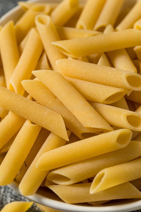 Raw Dry Mostaccioli Penne Lisce Pasta Stock Photo - Image of lunch ...