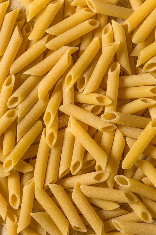 Raw Dry Mostaccioli Penne Lisce Pasta Stock Photo - Image of ...