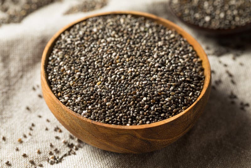 Raw Dry Organic Chia Seeds stock image. Image of healthy - 190691473