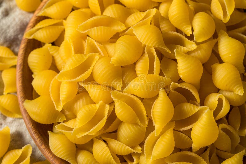 Raw Dry Organic Medium Pasta Shells Stock Image - Image of food, group ...