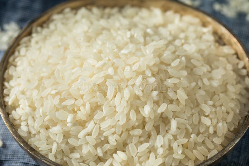 Raw Dry Organic Short Grain White Rice Stock Photo - Image of uncooked ...