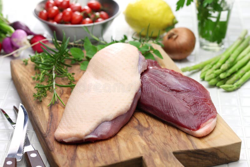 Raw duck breast stock image. Image of food, background - 79379675