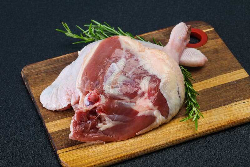 Raw Duck Leg Served Rosemary Stock Photo - Image of gastronomy ...
