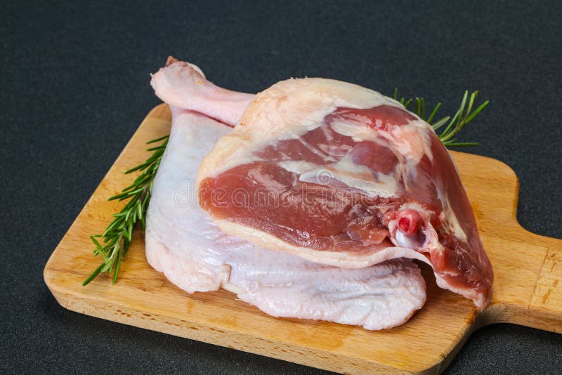 Raw Duck Leg Served Rosemary Stock Photo - Image of uncooked, cooking ...