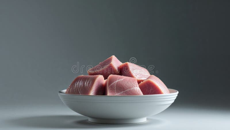 Raw Duck Meat Pieces in Bowl on Grey Background Stock Photo - Image of ...