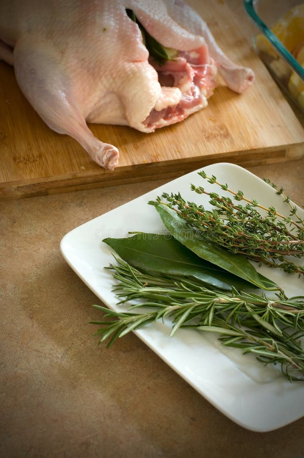Raw Duck with Vegetables Ready To Be Cooked Stock Photo - Image of ...