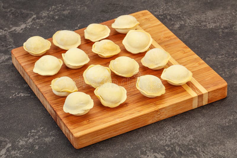Raw Dumplings Over Board for Cooking Stock Image - Image of gourmet ...