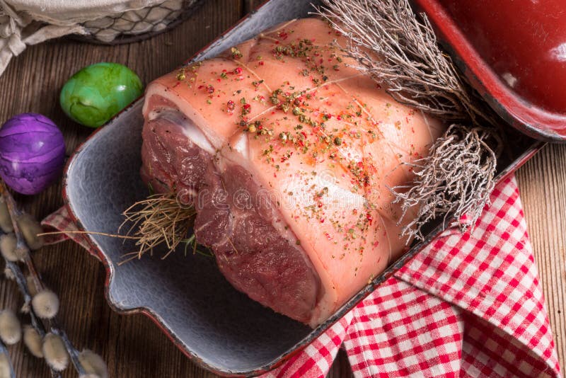 Raw Easter Roast - Crisp and Fresh Stock Image - Image of plate, meat ...