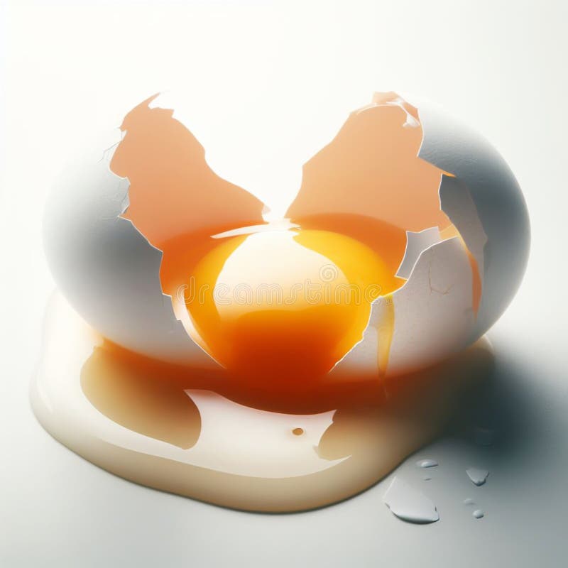Raw Egg with Broken Shell. AI Generated Stock Illustration ...