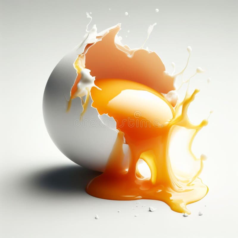 Raw Egg with Broken Shell. AI Generated Stock Illustration ...