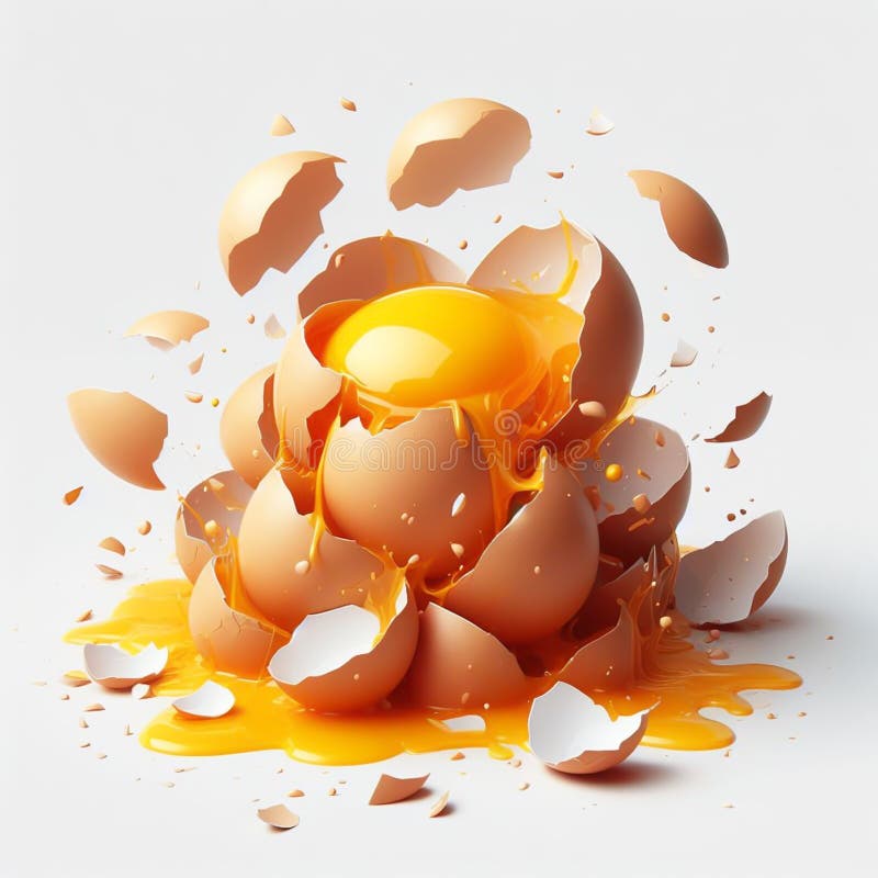 Raw Egg with Broken Shell. AI Generated Stock Illustration ...