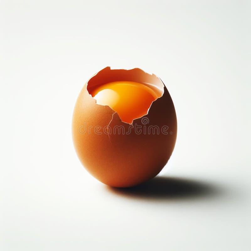 Raw Egg with Broken Shell. AI Generated Stock Illustration ...