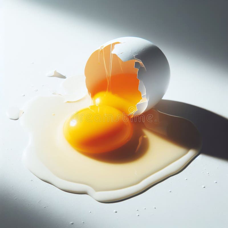 Raw Egg with Broken Shell. AI Generated Stock Illustration ...