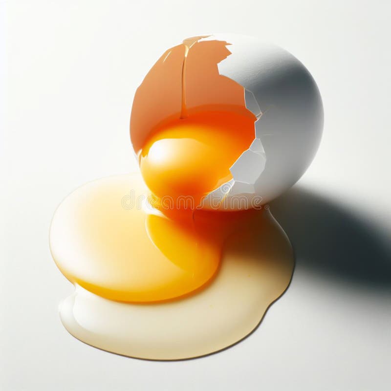 Raw Egg with Broken Shell. AI Generated Stock Illustration ...