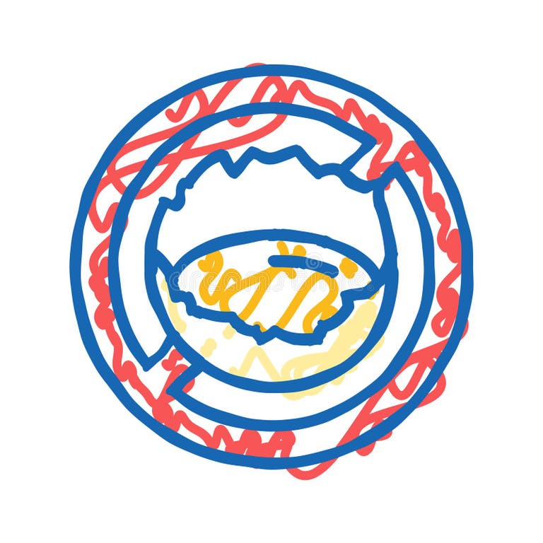 Raw Egg Consumption Avoid Icon Doodle Illustration Stock Illustration ...