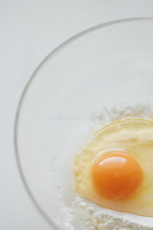 Raw Egg and Flour, Preparing Batter for Baking Stock Photo - Image of ...
