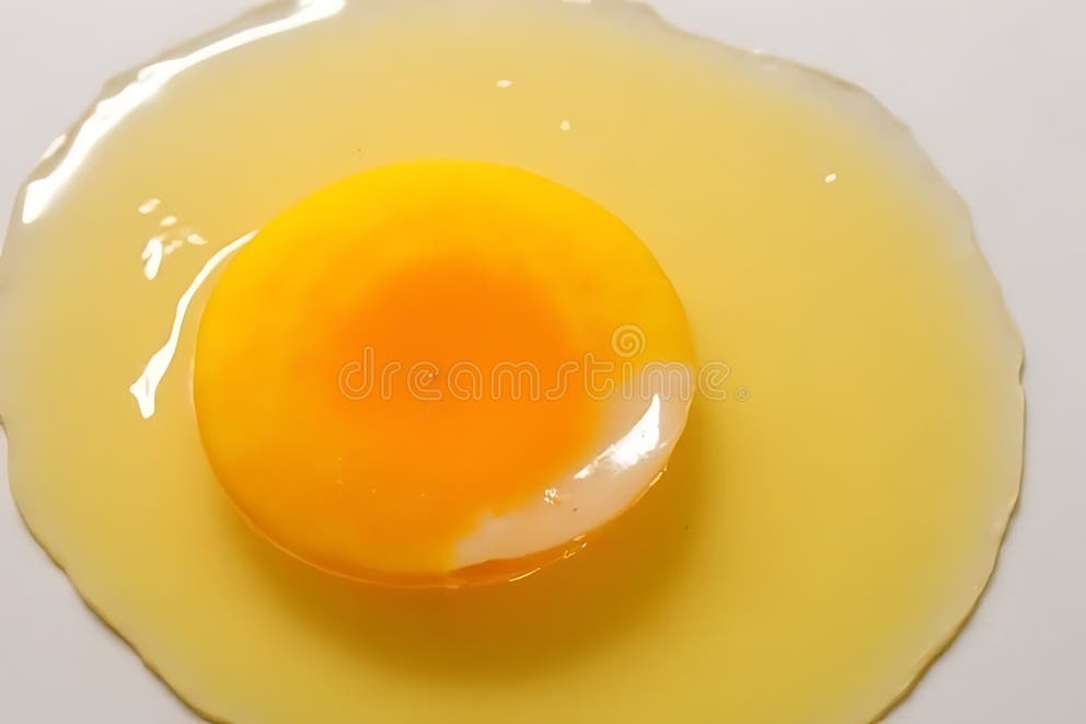 A Raw Egg S Yolk and Whites, Spread Out on a Flat Surface Stock ...