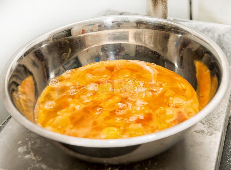 Raw eggs to make a pastry stock photo. Image of beat - 100280642