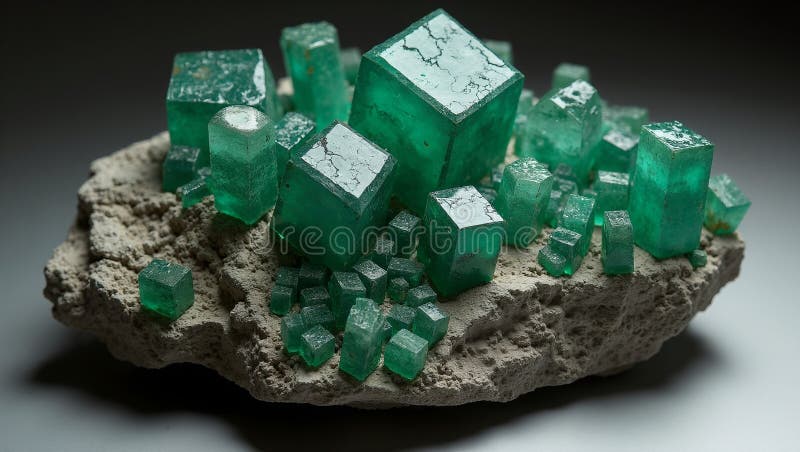 Raw Emerald in Host Rock with Vibrant Green Hue and Forest Green Veins ...
