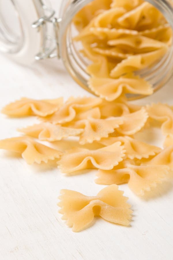 Raw farfalle bow-tie pasta stock photo. Image of italy - 86015176